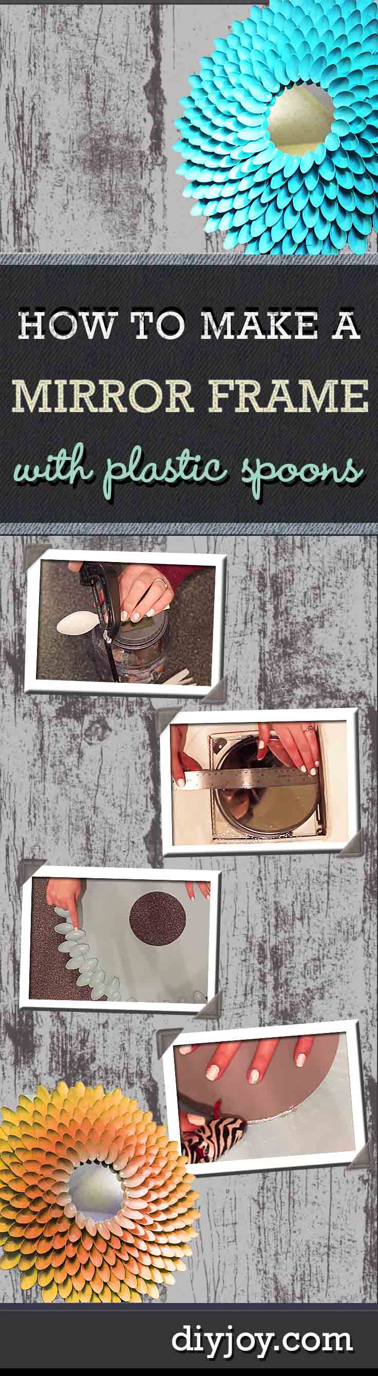 DIY Mirror Frame Made With Plastic Spoons!