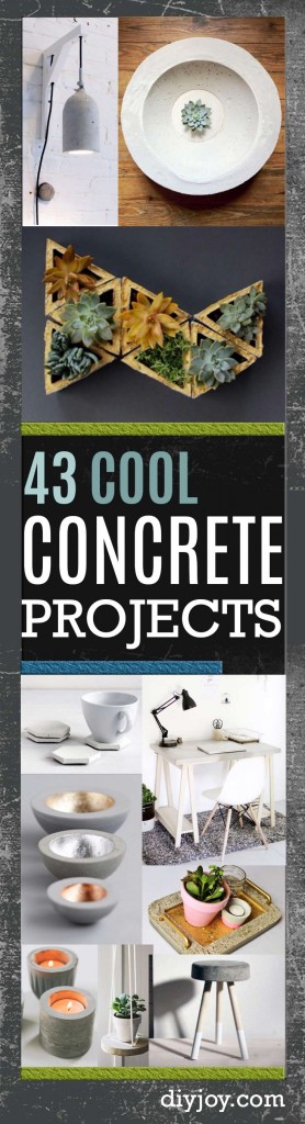 43 DIY Concrete Crafts and Projects