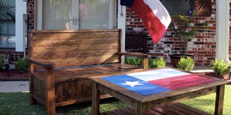 This DIY Pallet Bench Has Hidden Storage - DIY Joy