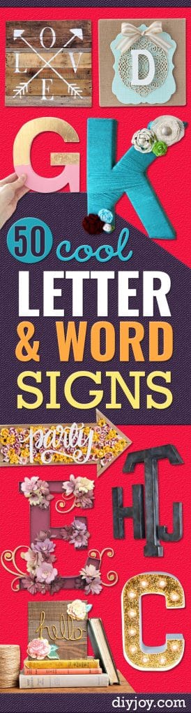 50 DIY Signs and Letter Crafts for Wall Decor