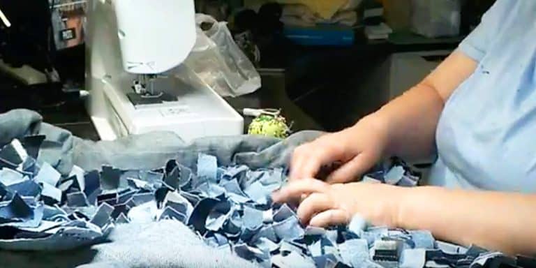 Make A Denim Shag Rug From Old Jeans - DIY Joy