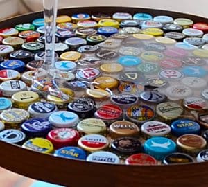 DIY Beer Bottle Cap Table - DIY Joy