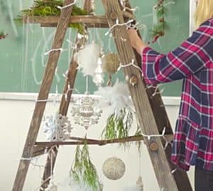 DIY Rustic Farmhouse Christmas Tree Using An Old Ladder - DIY Joy