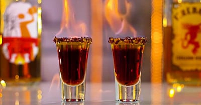 Flaming German Shots With Fireball And Jager - DIY Joy