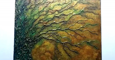 Canvas Painting Idea : Glue Gun Tree Art - DIY Joy