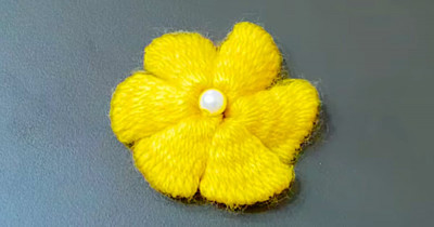 Hand Made Yarn Flower - DIY Joy