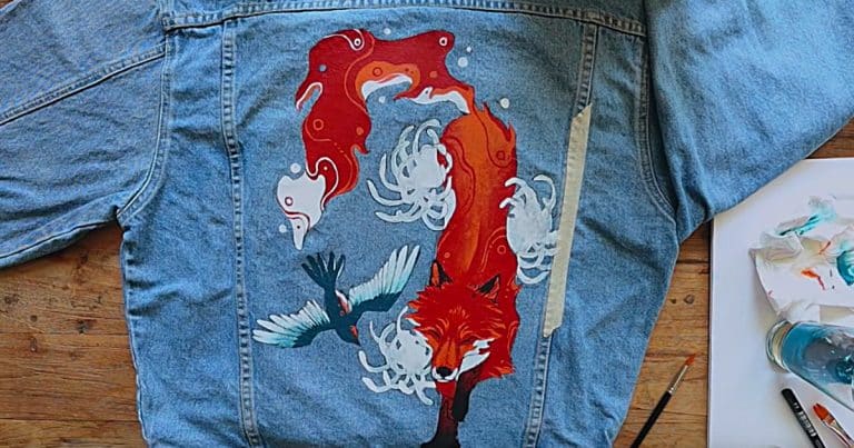 How To Custom Paint A Denim Jacket - DIY Joy