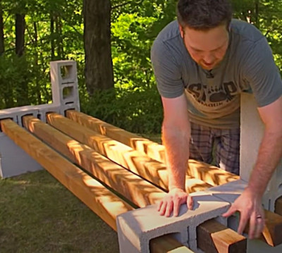 How To Make A Cinder Block Bench - DIY Joy