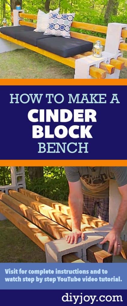 How To Make A Cinder Block Bench - DIY Joy