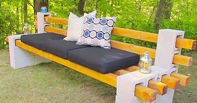 How To Make A Cinder Block Bench - DIY Joy