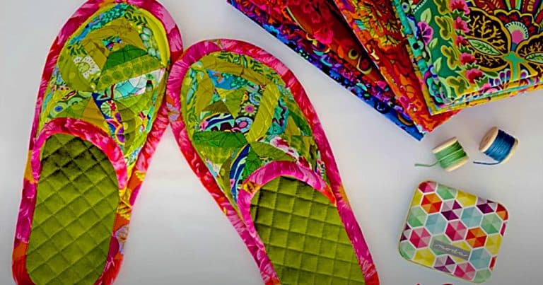 Make Patchwork Slippers With A Free Pattern - DIY Joy
