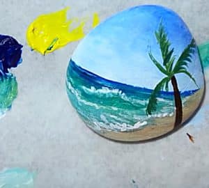 How To Paint A Beach Scene On A Rock - DIY Joy