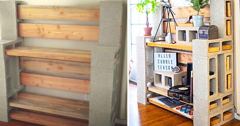 How To Make A Cinder Block Shelving Unit - DIY Joy