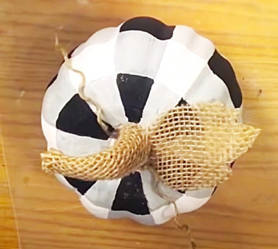 Dollar Tree Farmhouse Buffalo Check Pumpkin - DIY Joy