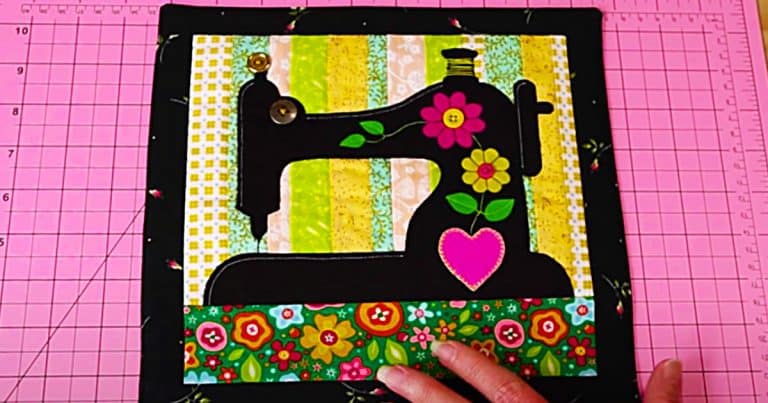 How To Make A Sewing Machine Mini Quilt With Free Pattern - DIY Joy