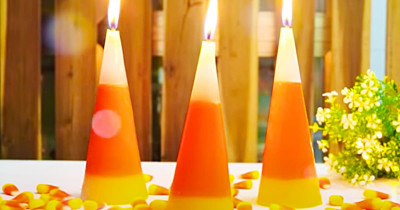 How To Make Candy Corn Candles - DIY Joy