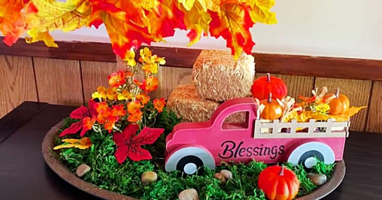 Dollar Tree Toilet Plunger Fall Tree Scene - DIY Joy