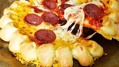 Cheddar Cheese Stuffed Pizza Recipe