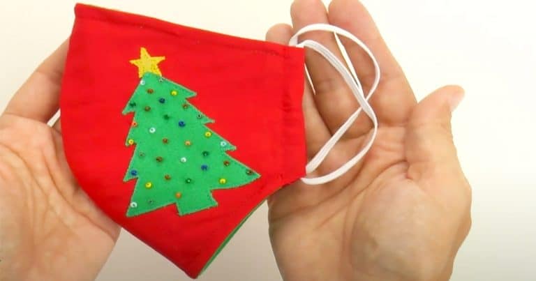 How to Sew a Christmas Face Mask (With Free Pattern) - DIY Joy