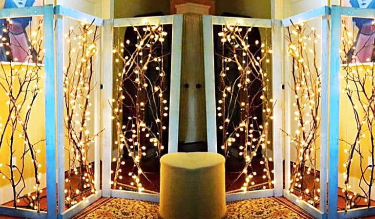 DIY Twinkling Branches Room Divider - DIY Joy