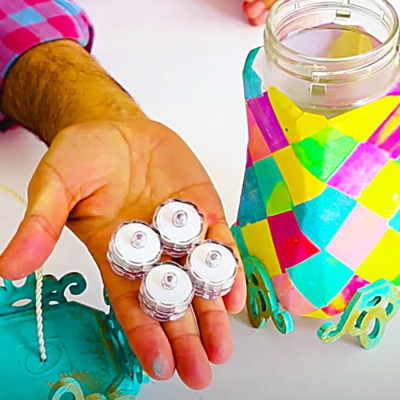 Turn Glass Jars Into Carnival Lanterns - DIY Joy
