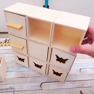 Dollar Tree Wood Cube Organizer - DIY Joy