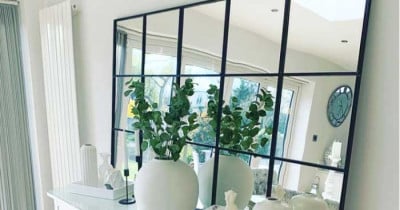 DIY Large Grid Mirror - DIY Joy