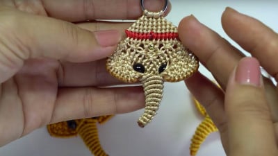 How to Make a DIY Elephant Macrame Keychain - DIY Joy