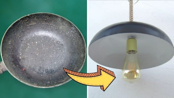 How To Repurpose An Old Frying Pan Into A Hanging Lamp - DIY Joy