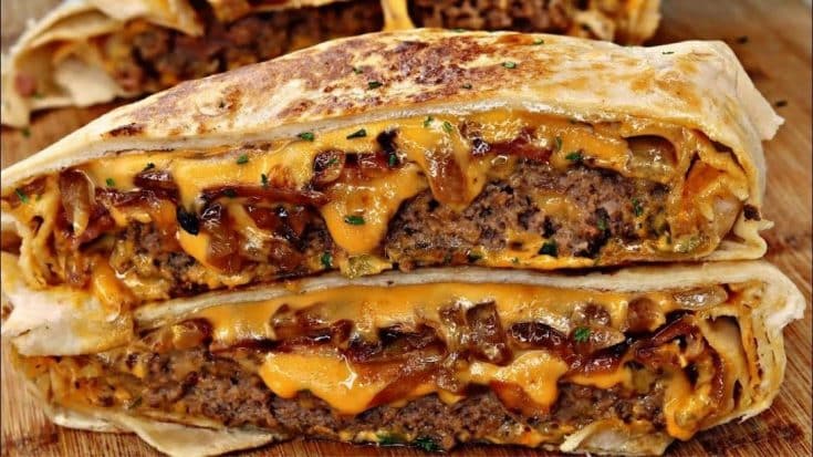 Cheesy Ground Beef Crunch Wrap Recipe - DIY Joy