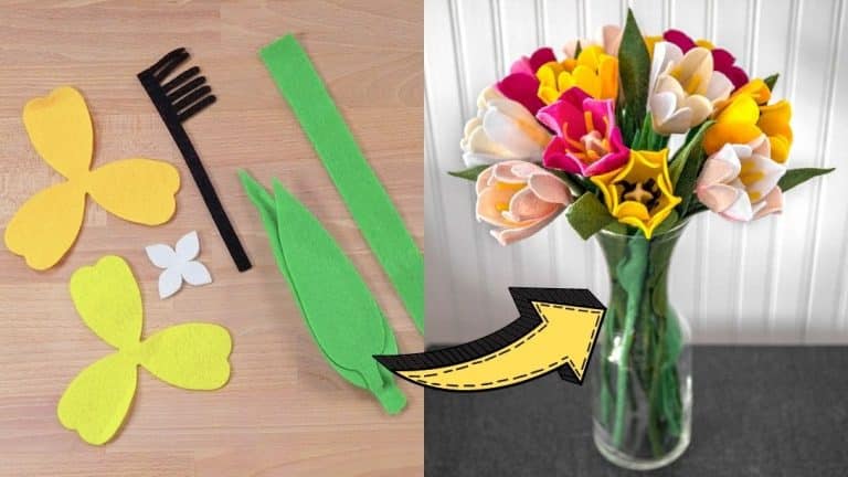No-Sew DIY Fabric Felt Tulips Tutorial - DIY Joy