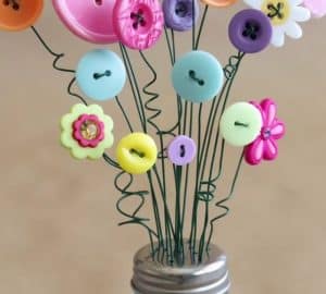 DIY Button Bouquet In A Salt Shaker Tutorial - DIY Joy