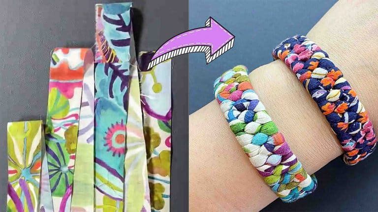 DIY Braided Bracelet From Fabric Scrap Tutorial - DIY Joy