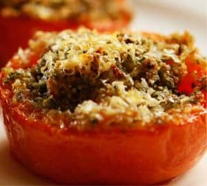 Crusty & Cheesy Garlic Tomatoes Recipe - DIY Joy