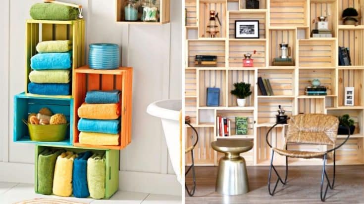 5 Creative Wall Storage Ideas Using Wood Crate - DIY Joy