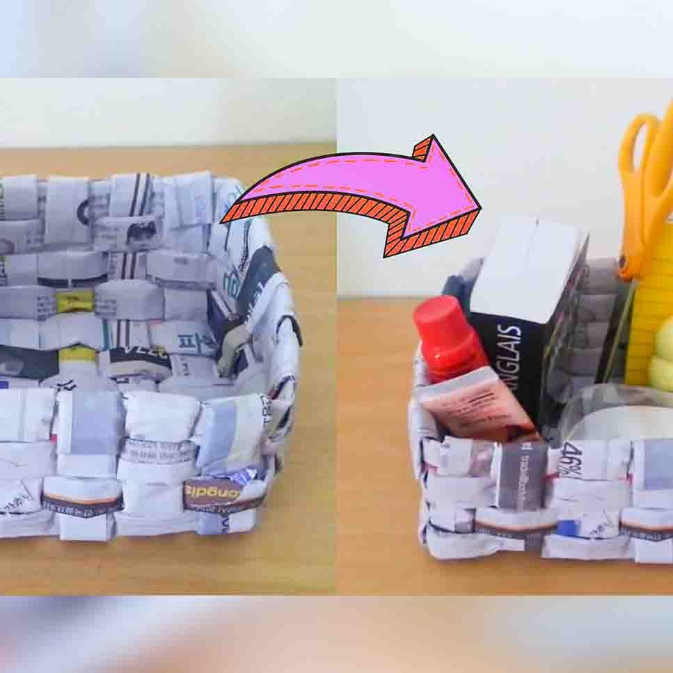 Recycled Newspaper Baskets Tutorial How To Make A Newspaper Basket