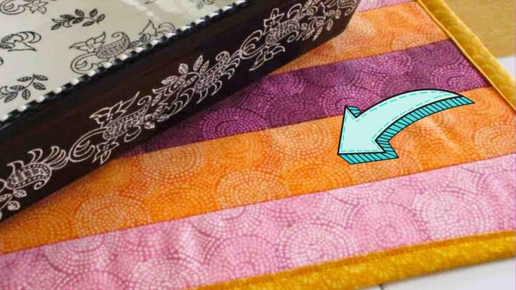 Quilt-As-You-Go Fabric Strip Large Hot Pad Tutorial - DIY Joy