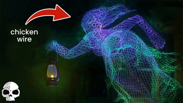 Glowing Chicken Wire Ghost Halloween Decor DIY - DIY Joy