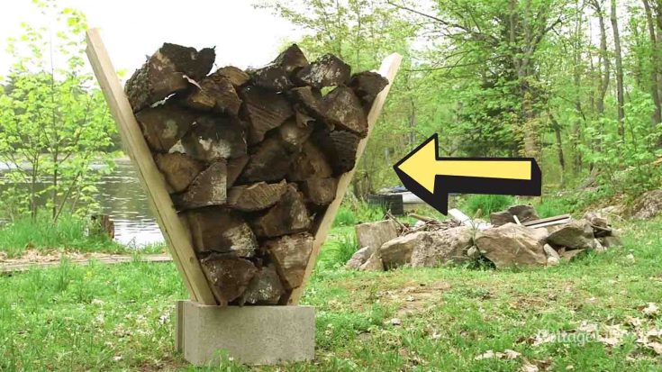 DIY Cinder Block Firewood Holder - DIY Joy