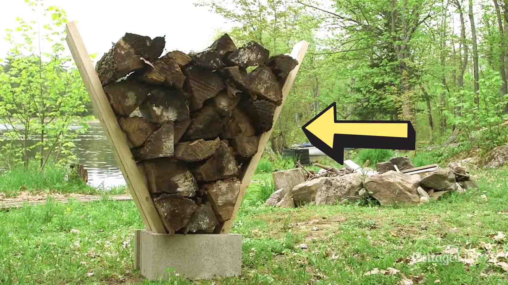 DIY Cinder Block Firewood Holder DIY Cinder Block Firewood Holder