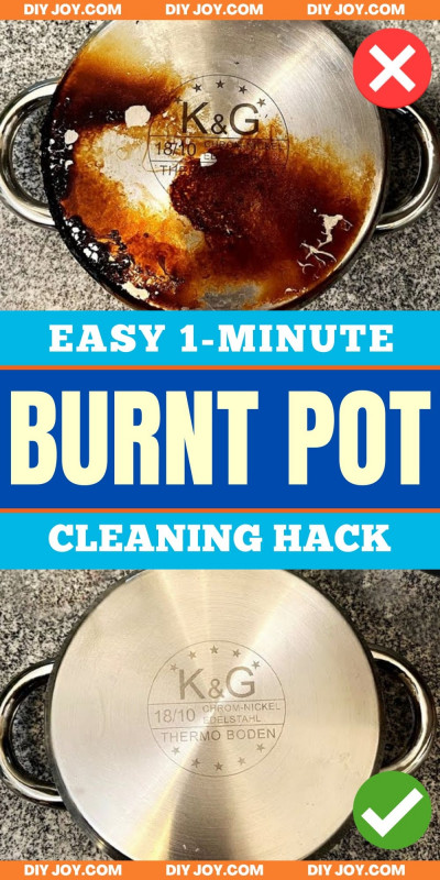 1-Minute Burnt Pot Cleaning Hack - DIY Joy