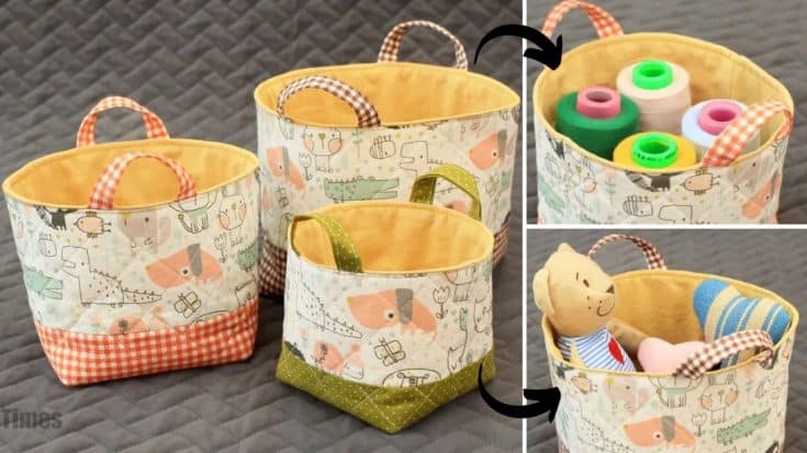 Easy Mini Fabric Basket Sewing Tutorial For Beginners - DIY Joy