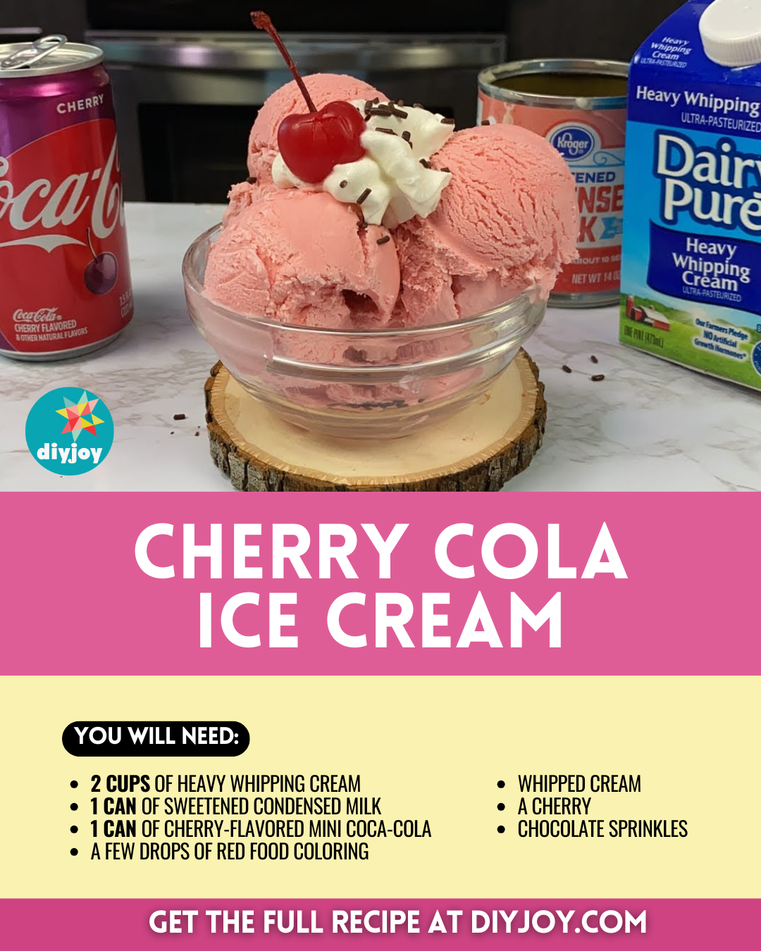 Easy-To-Make Cherry Cola Ice Cream - DIY Joy