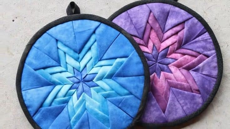 Amish Folded Star Quilted Hot Pad - DIY Joy