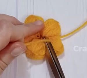Super Easy 10-Minute Yarn Flower Using Fork - DIY Joy