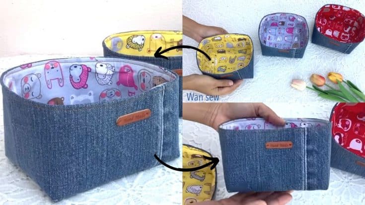 How to Sew a Denim Box - DIY Joy