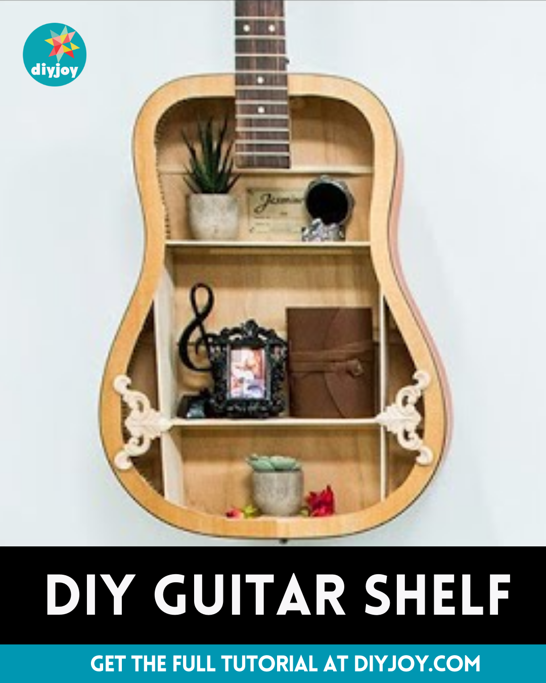 Repurposed DIY Guitar Shelf Tutorial - DIY Joy