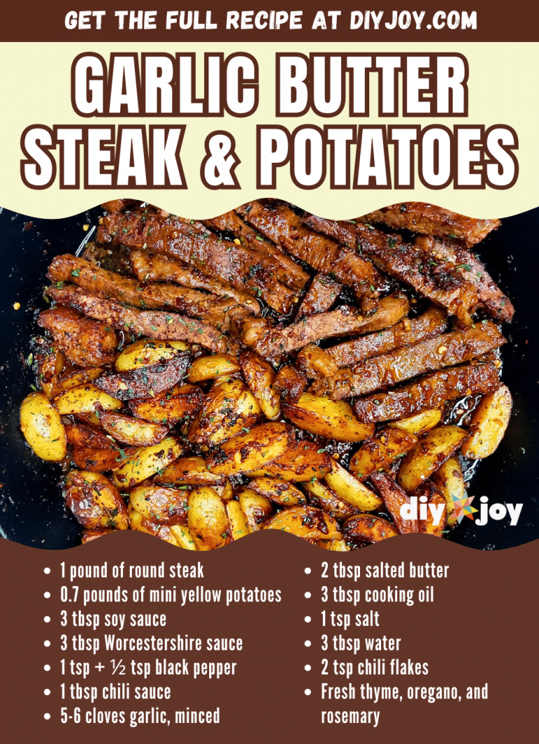 Easy Skillet Garlic Butter Steak and Potatoes Recipe - DIY Joy