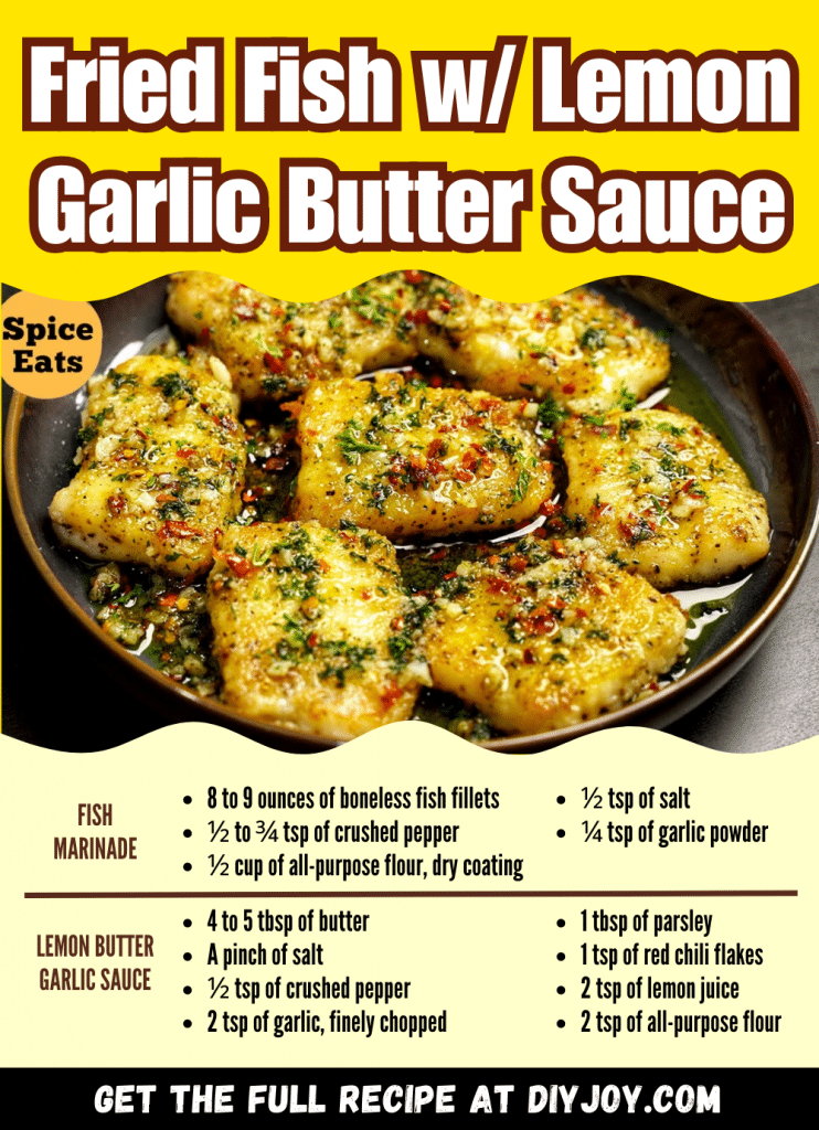 Easy Fried Fish with Lemon Garlic Butter Sauce Recipe - DIY Joy