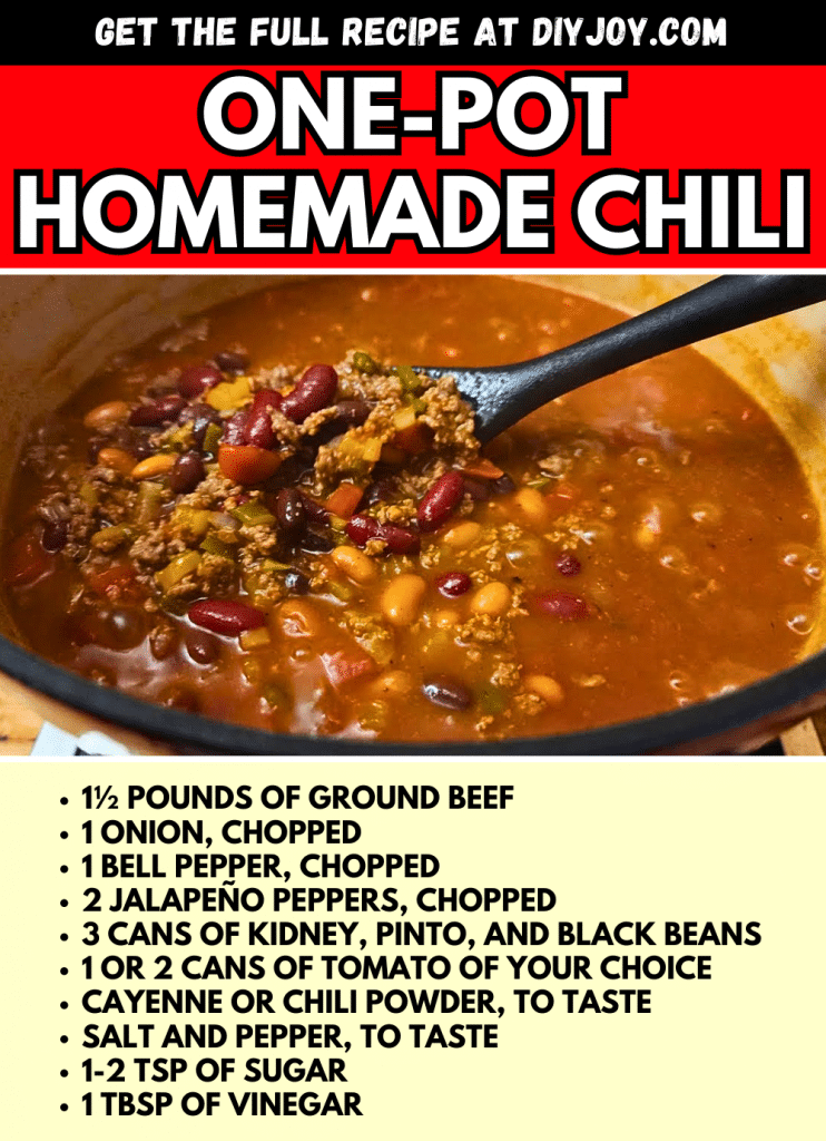 Easy One-Pot Homemade Chili Recipe - DIY Joy